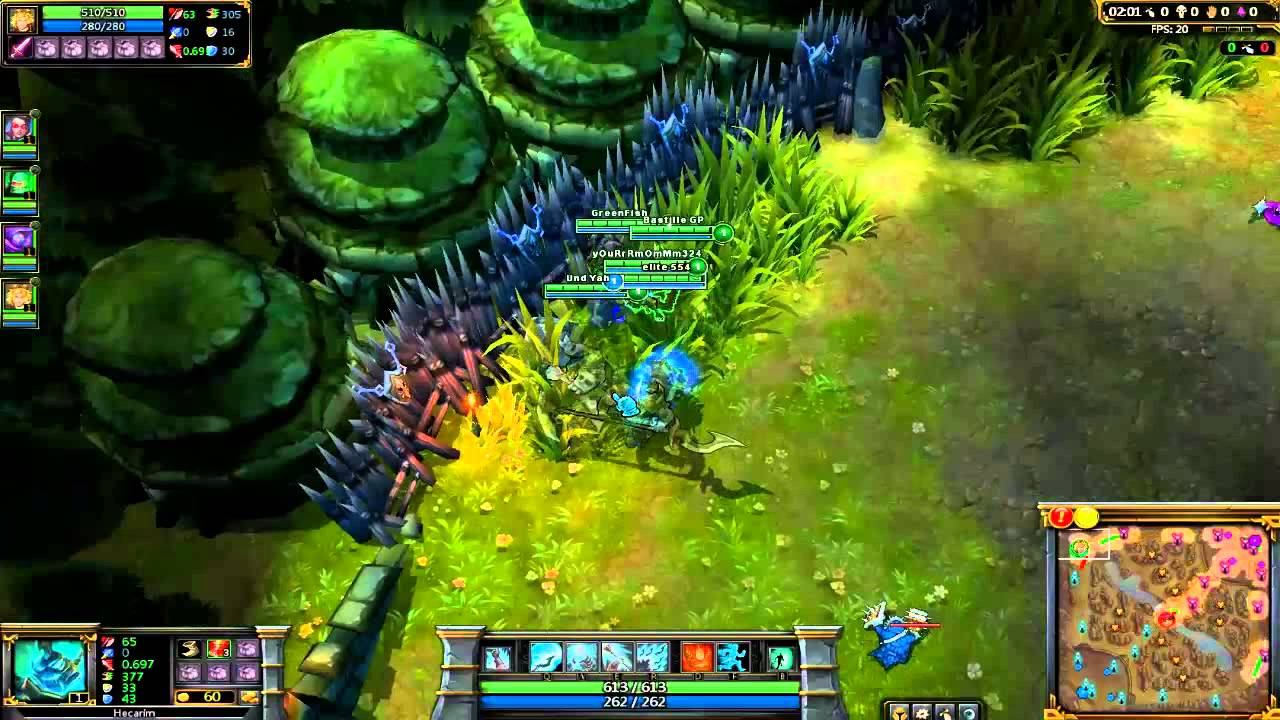 League Of Legends - First Blood Bush Gank - YouTube