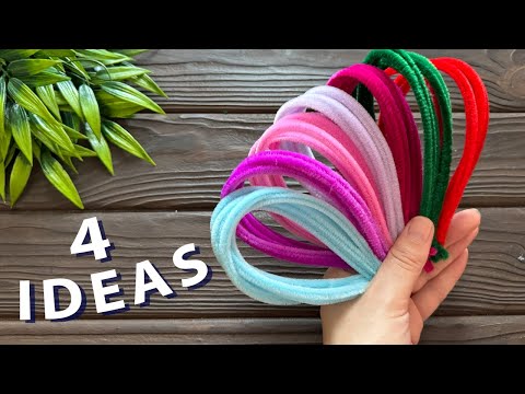 4 IDEAS 💥 Easy Pipe Cleaner Crafts Pipe Cleaner Chenille Decoration Ideas