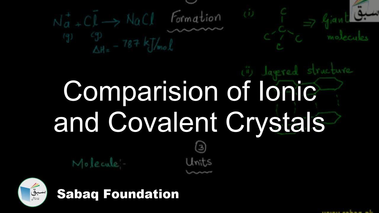 Comparision of Ionic and Covalent Crystals, Chemistry Lecture | Sabaq ...