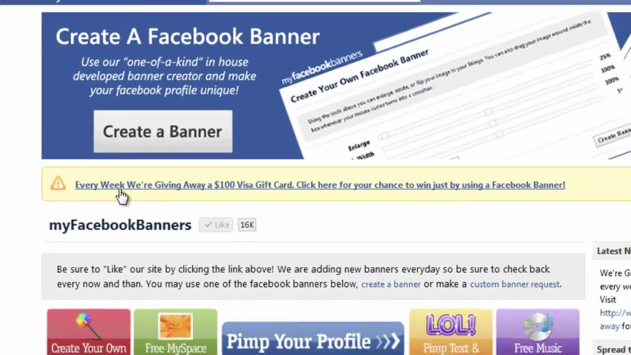 How to make a custom Facebook Banner with myFBBanners.com - YouTube