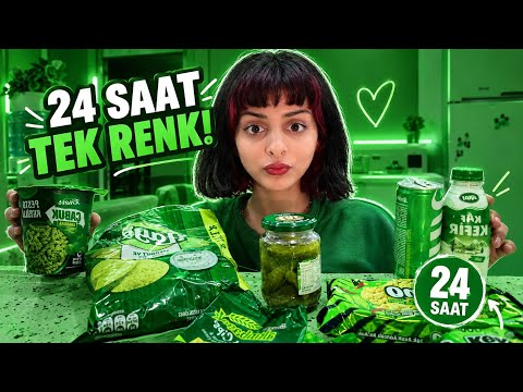 24 SAAT BOYUNCA TEK RENK CHALLENGE 🟢 Her Şey Yeşil!! 