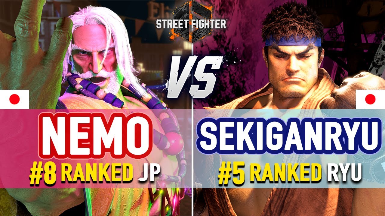 SF6 🔥 Nemo (#8 Ranked JP) vs Sekiganryu (#5 Ranked Ryu) 🔥 SF6 High ...