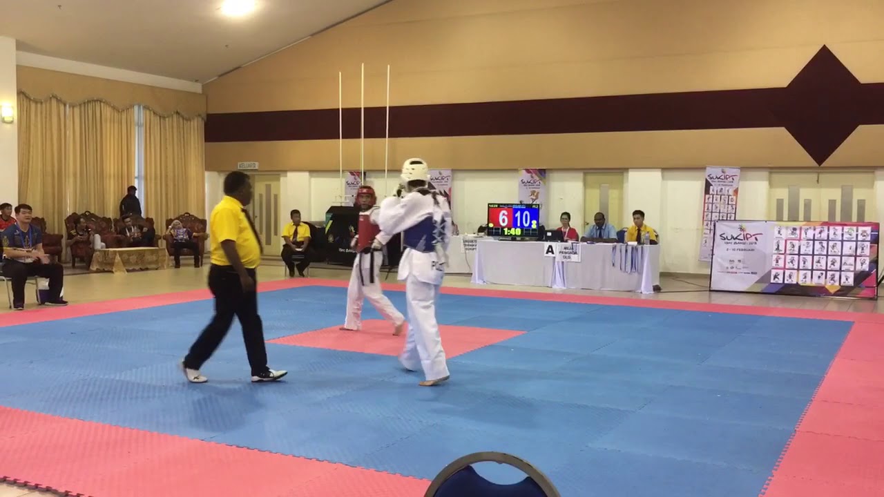 Taekwondo Sukipt 2018- Muhd Alif vs Syahmi - YouTube