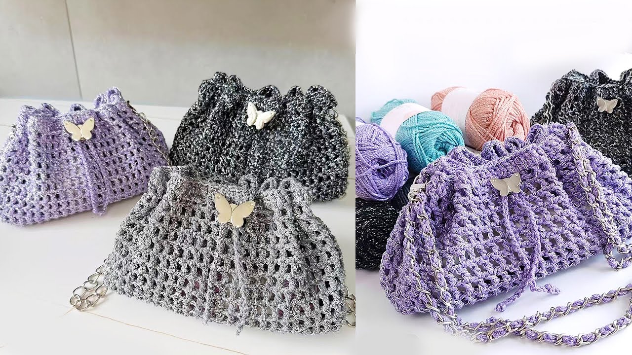 Shiny Crochet Handbag for Summer | Simple Stitches, Big Style! - YouTube