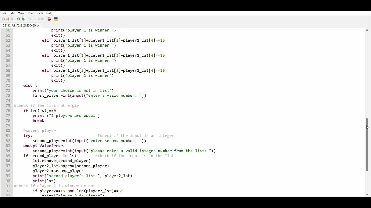 Number scrabble game in python for beginners - YouTube