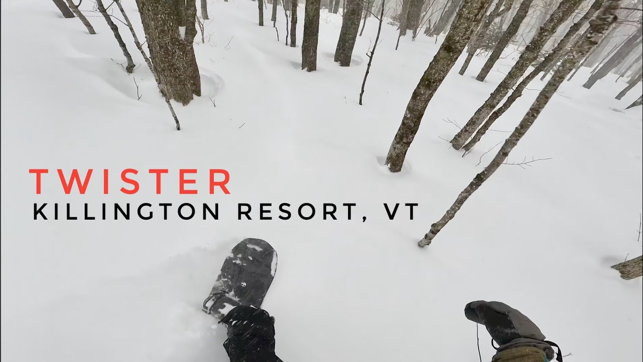 Glades Trail "Twister" Snowboarding Fresh Snow POV at Killington Resort ...