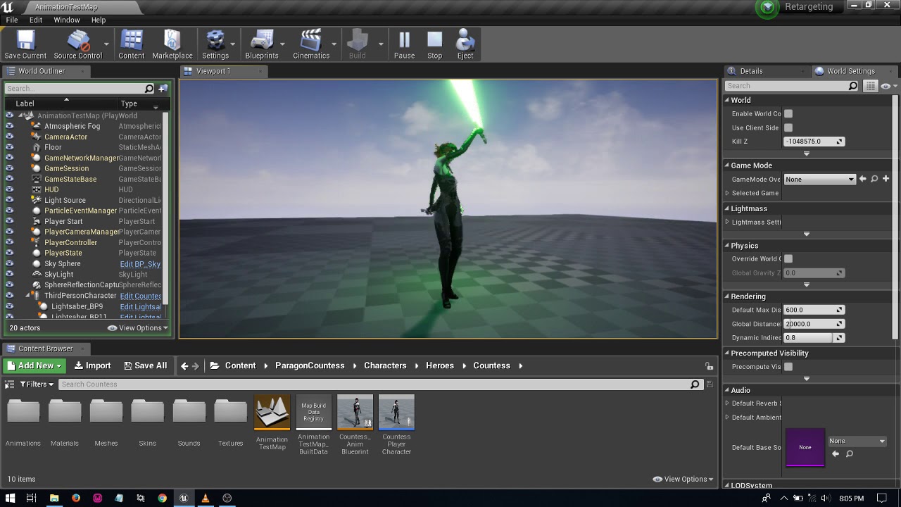 Epic Games Paragon Countess with Lightsabers in Unreal Engine 4 - YouTube