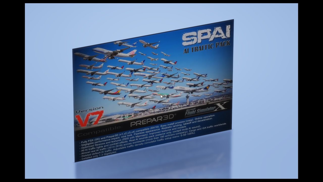 SPAI Traffic pack V7 P3D V3 V4 FSX - YouTube
