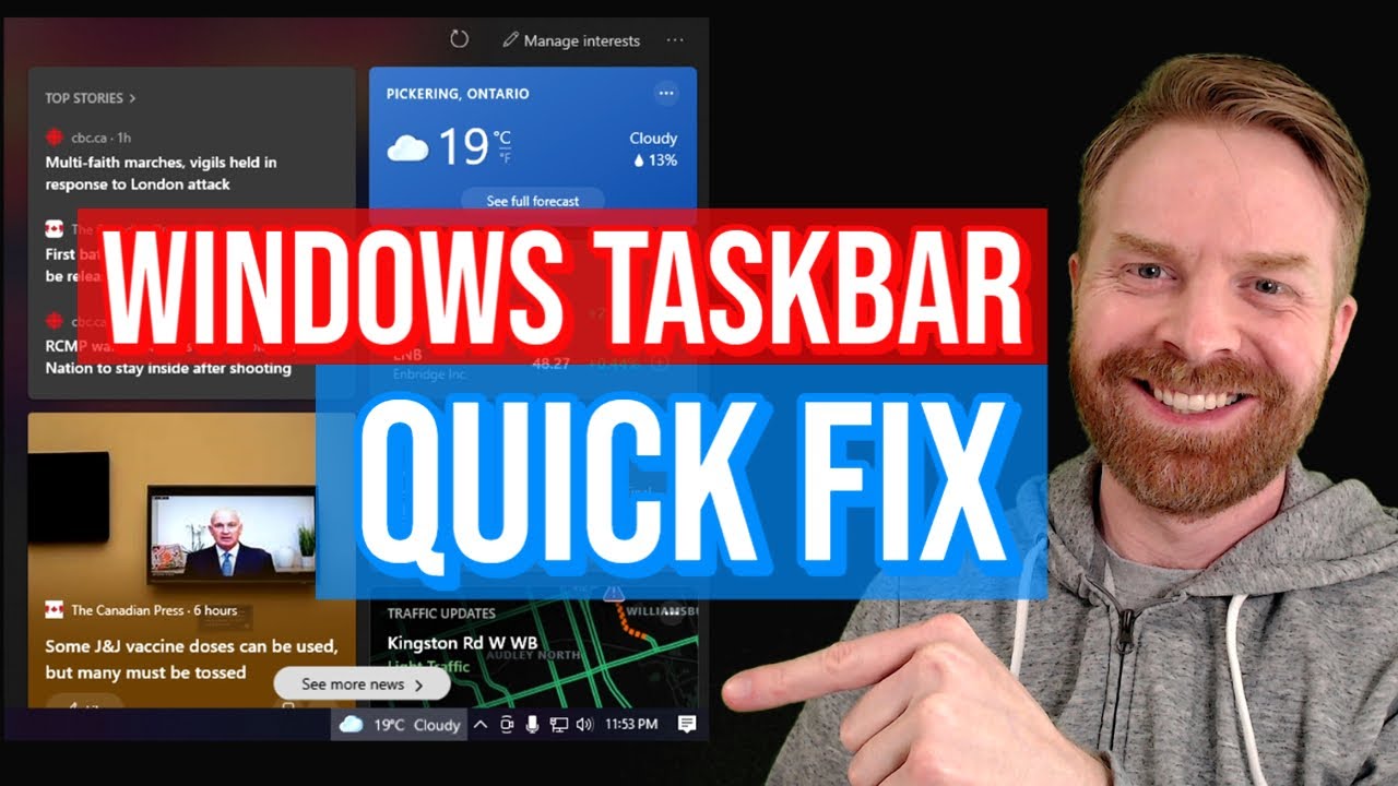 How to Remove the Weather Bar in Windows 10 - Quick Fix - YouTube