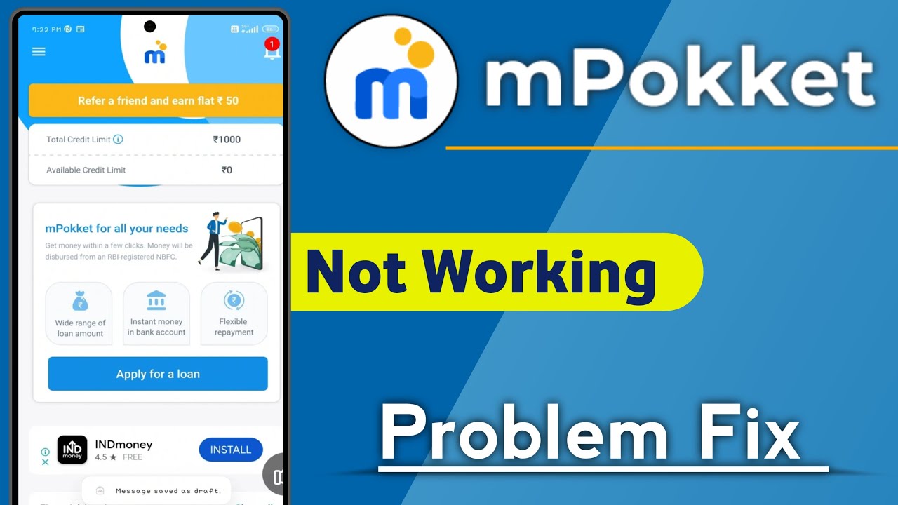 mPokket App Not Working Problem Solve - YouTube