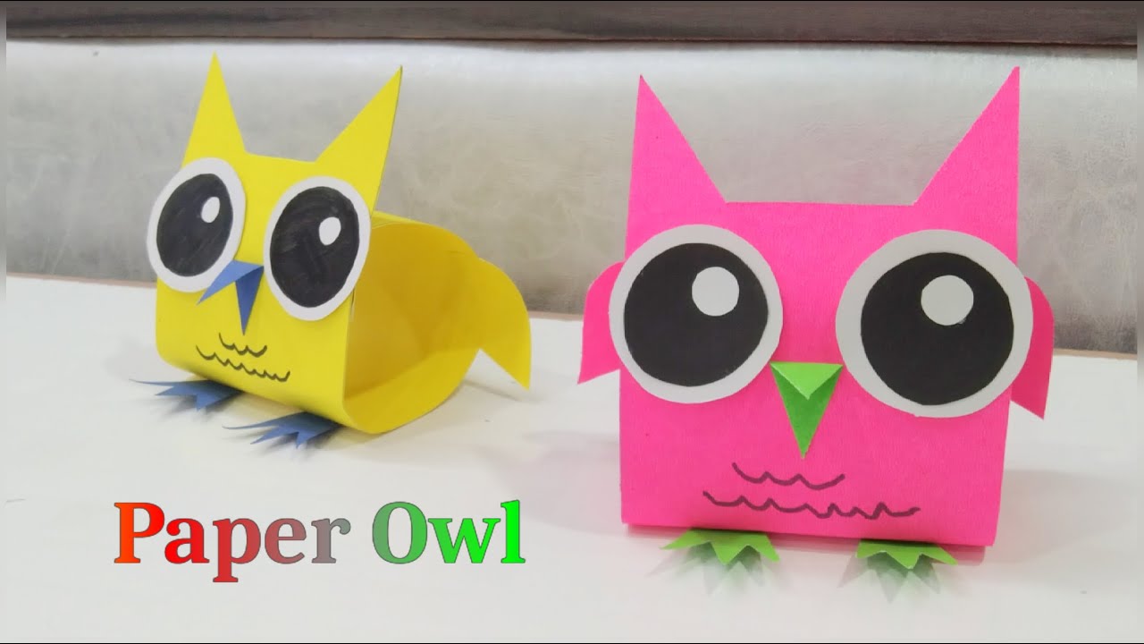 paper owl craft. Cute paper bird. How to make paper owl. Step-by-step ...
