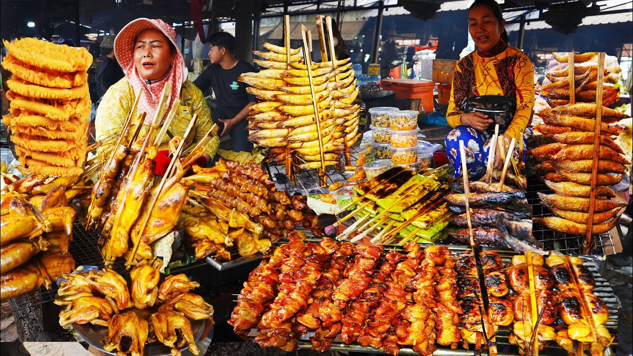 Countryside food tour compilation, massive Cambodian food supplies ...