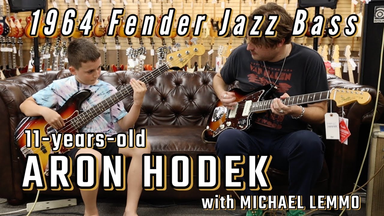11-years-old ARON HODEK jamming with Michael Lemmo | 1964 Fender Jazz ...