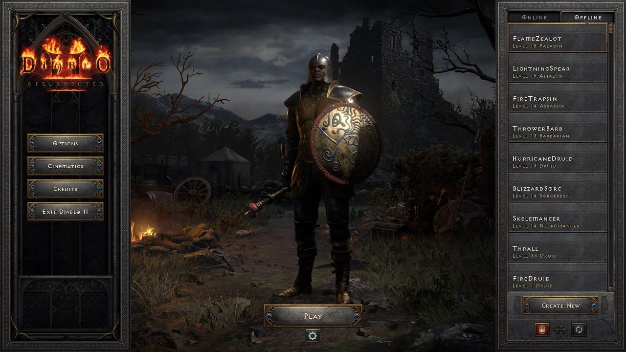 Diablo II Resurrected in 2024 Holy Fire Zealot Paladin Normal Act 1 ...