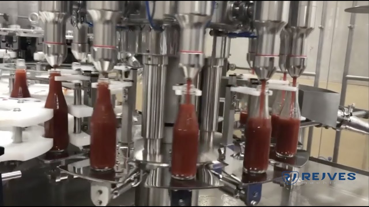 Ketchup Filling with Bottle Rinsing - YouTube
