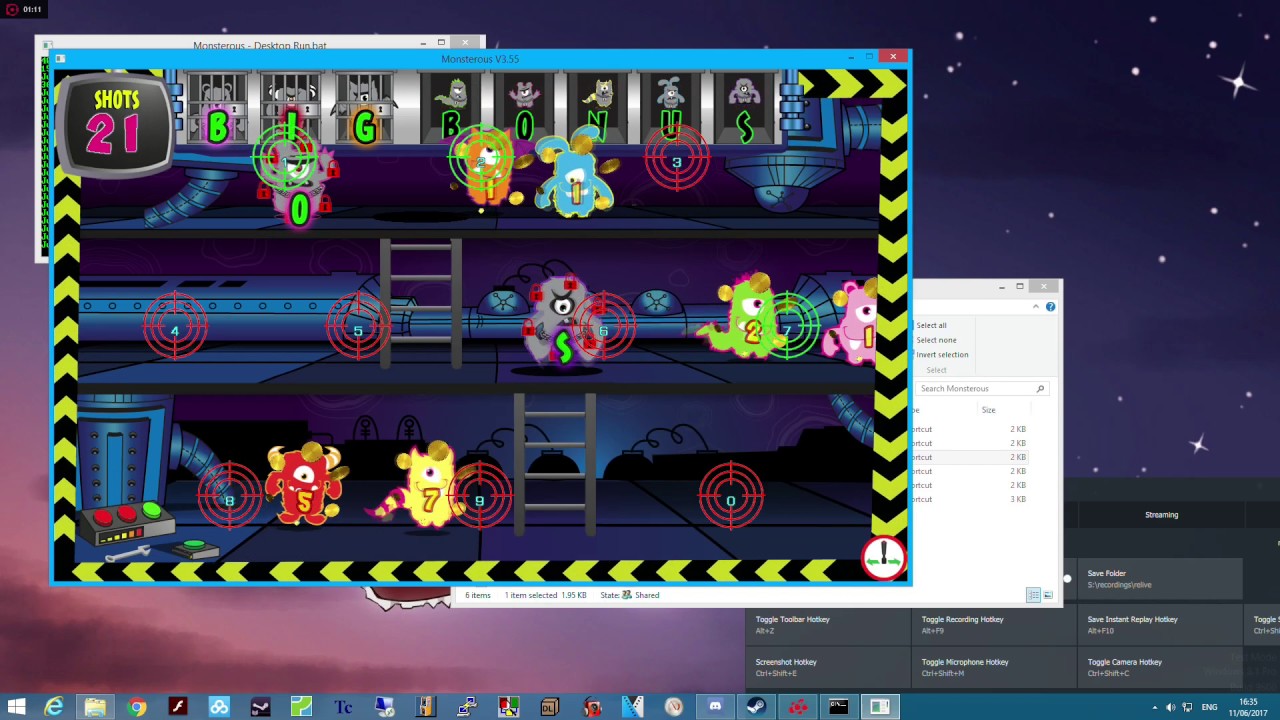 Monsterous running on win8.1 (arcade redemption game) - YouTube