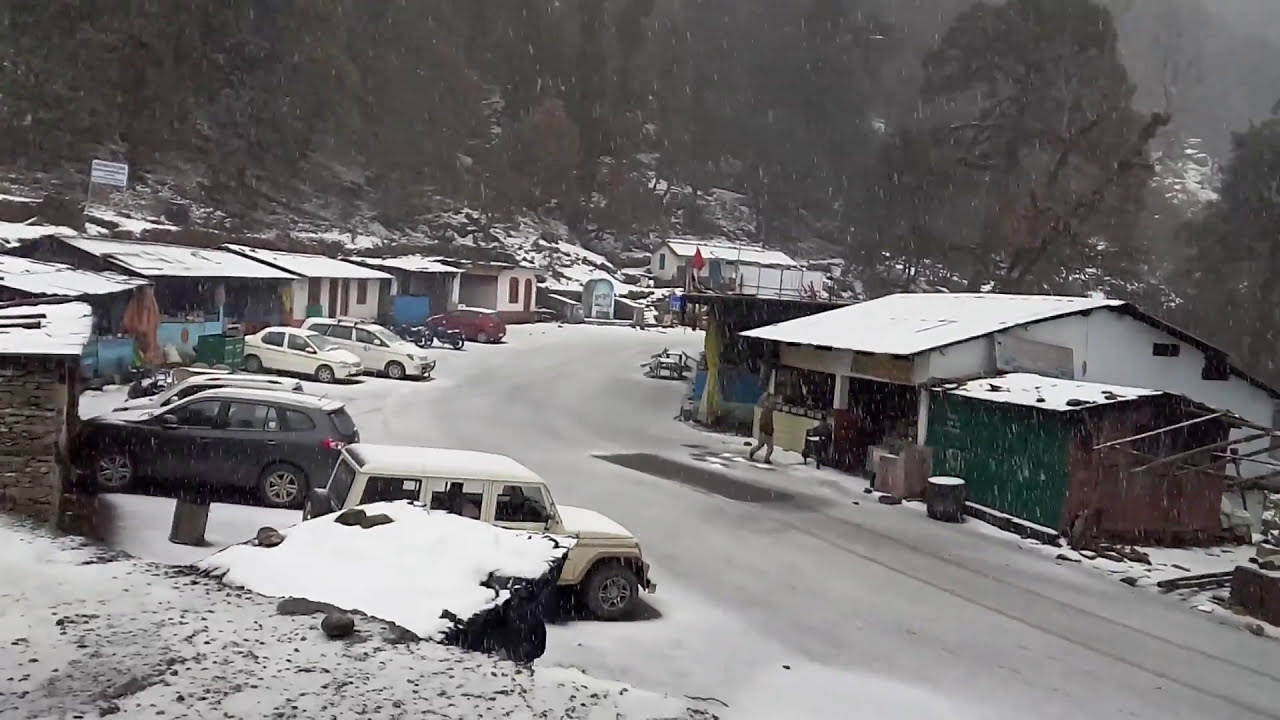 Chopta tungnath || snow fall chopta || chopta in winter - YouTube
