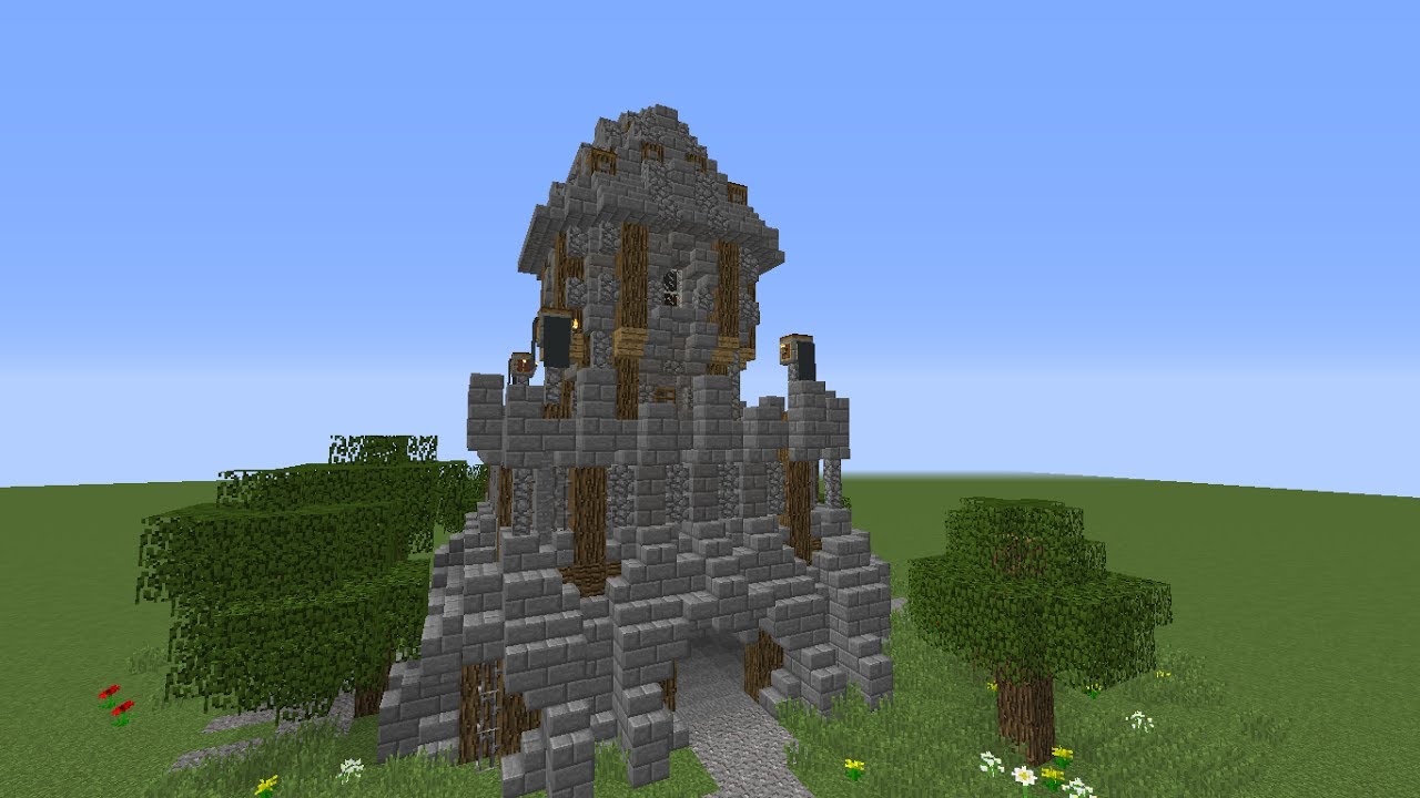Minecraft Tutorial Jak Postavit Středověkou Věž Youtube
