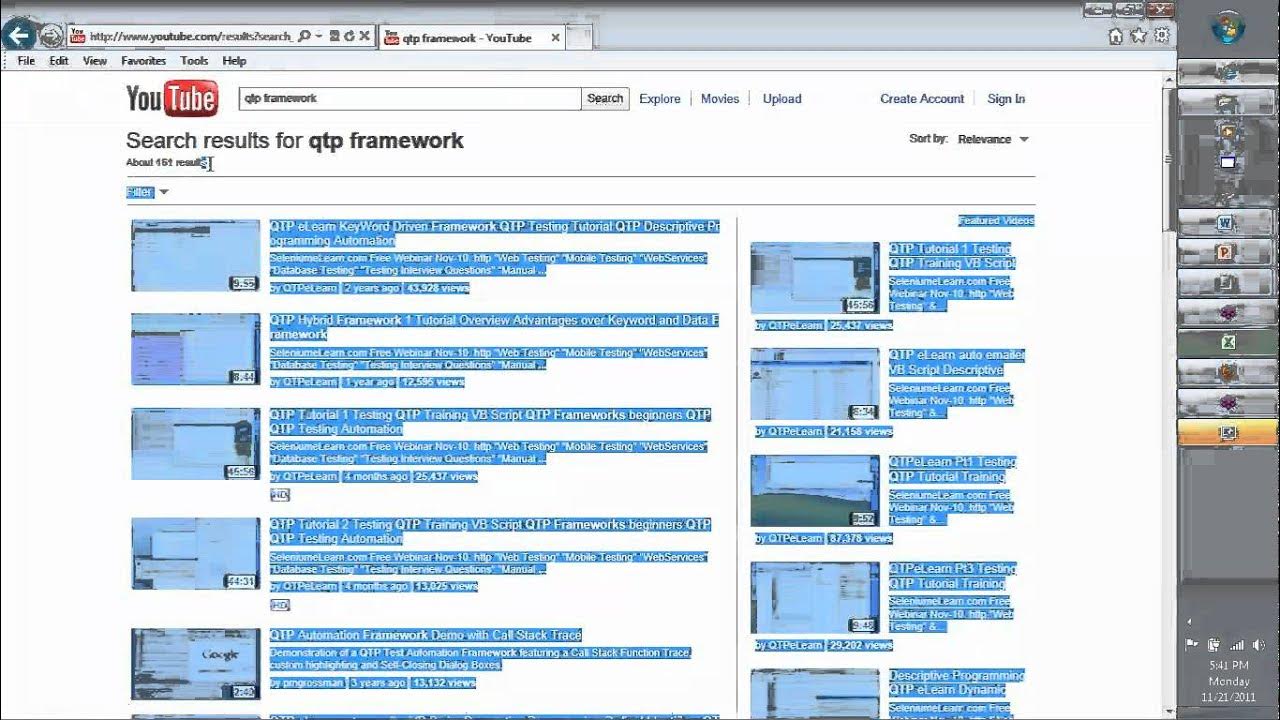 QTP Training Day 10 3 min preview VB Scripting Descriptive Programming Frameworks - YouTube