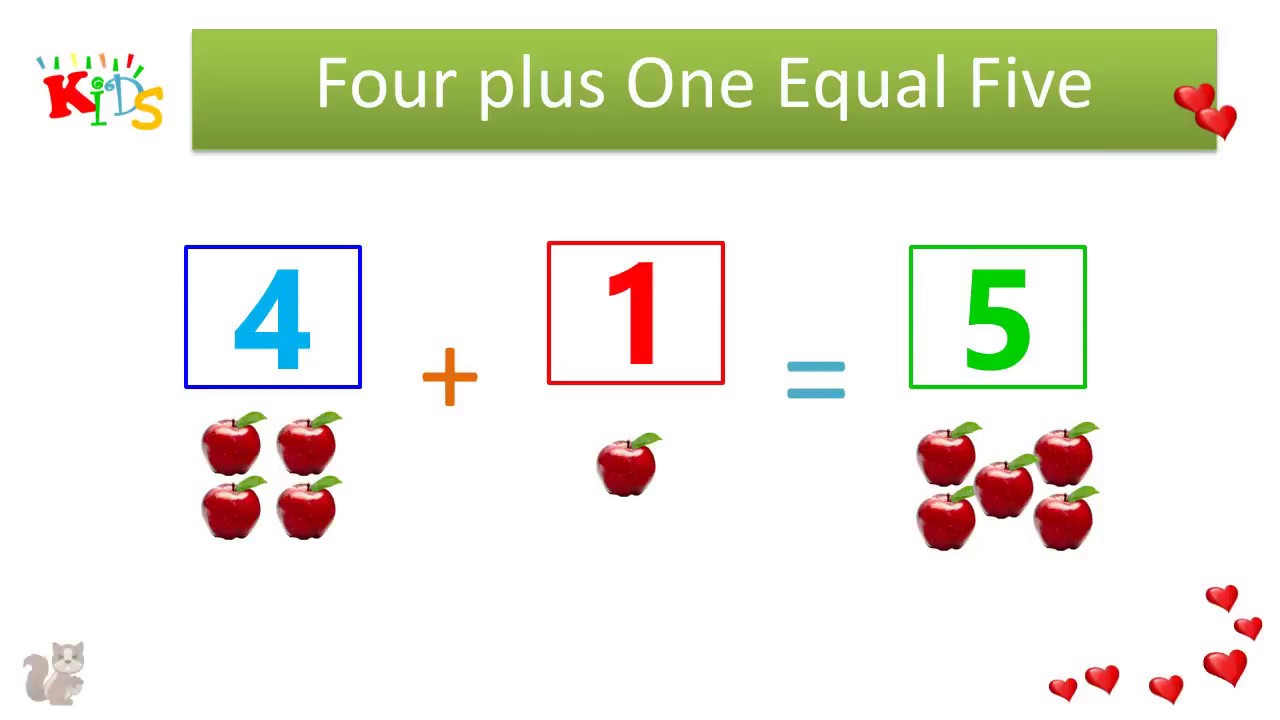 Kids Learn Math: Level 1-Addition (plus) EP.4 (4+1=5) - YouTube