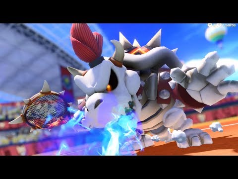 Mario Tennis Aces | First Look at Dry Bowser [Skelobowser【ほねクッパ】] July ...