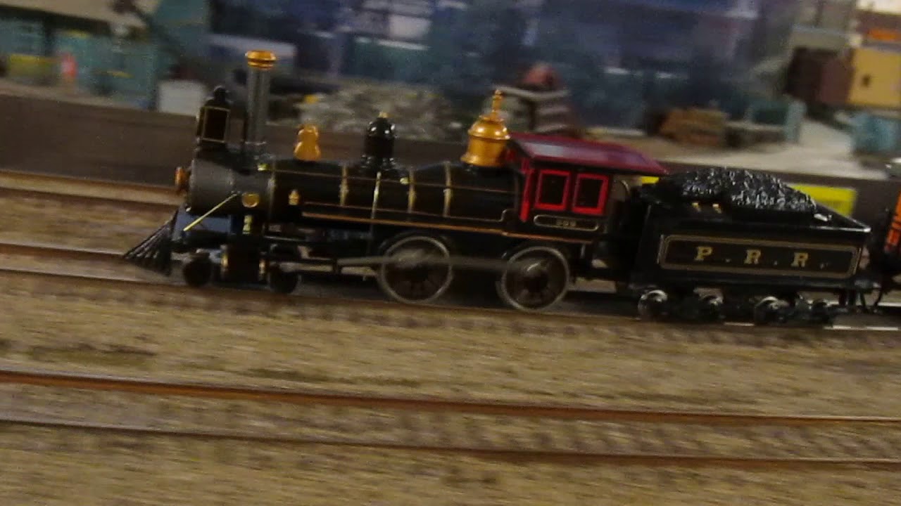 An 1800's era passenger train at the model railroad club. - YouTube