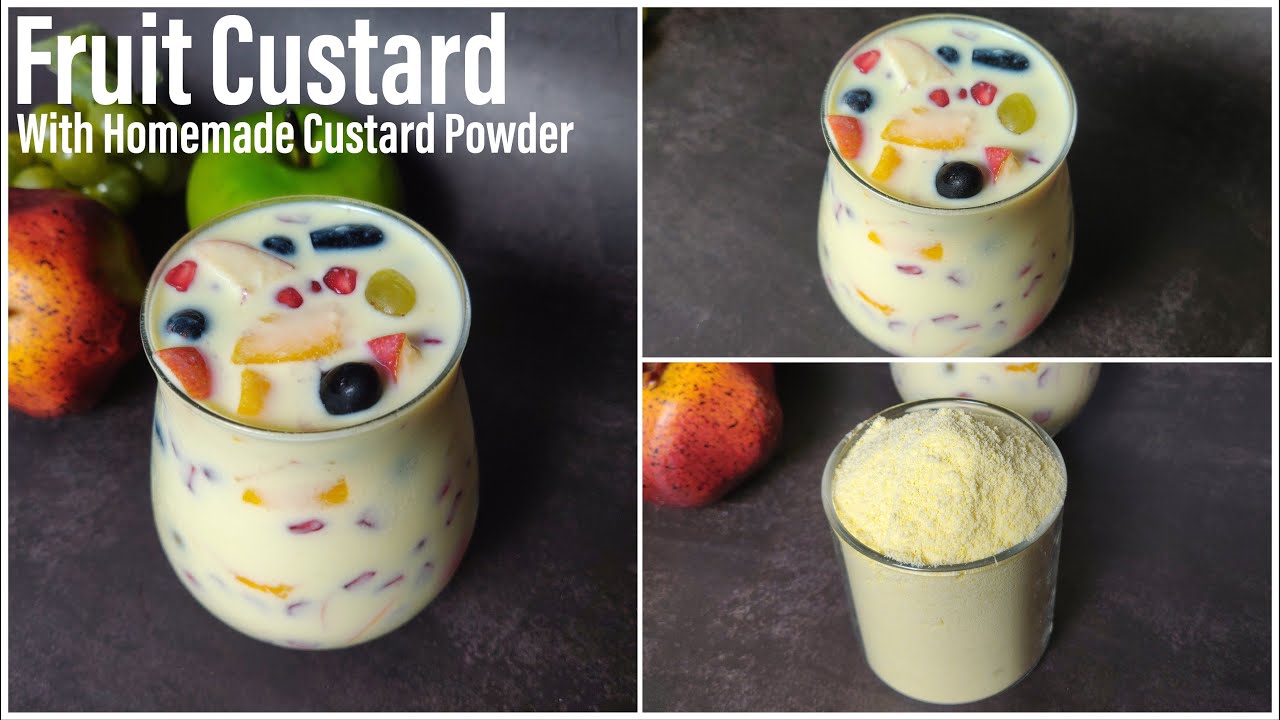 Homemade Custard Powder Recipe | Eggless Vanilla Custard Recipe | Fruit ...