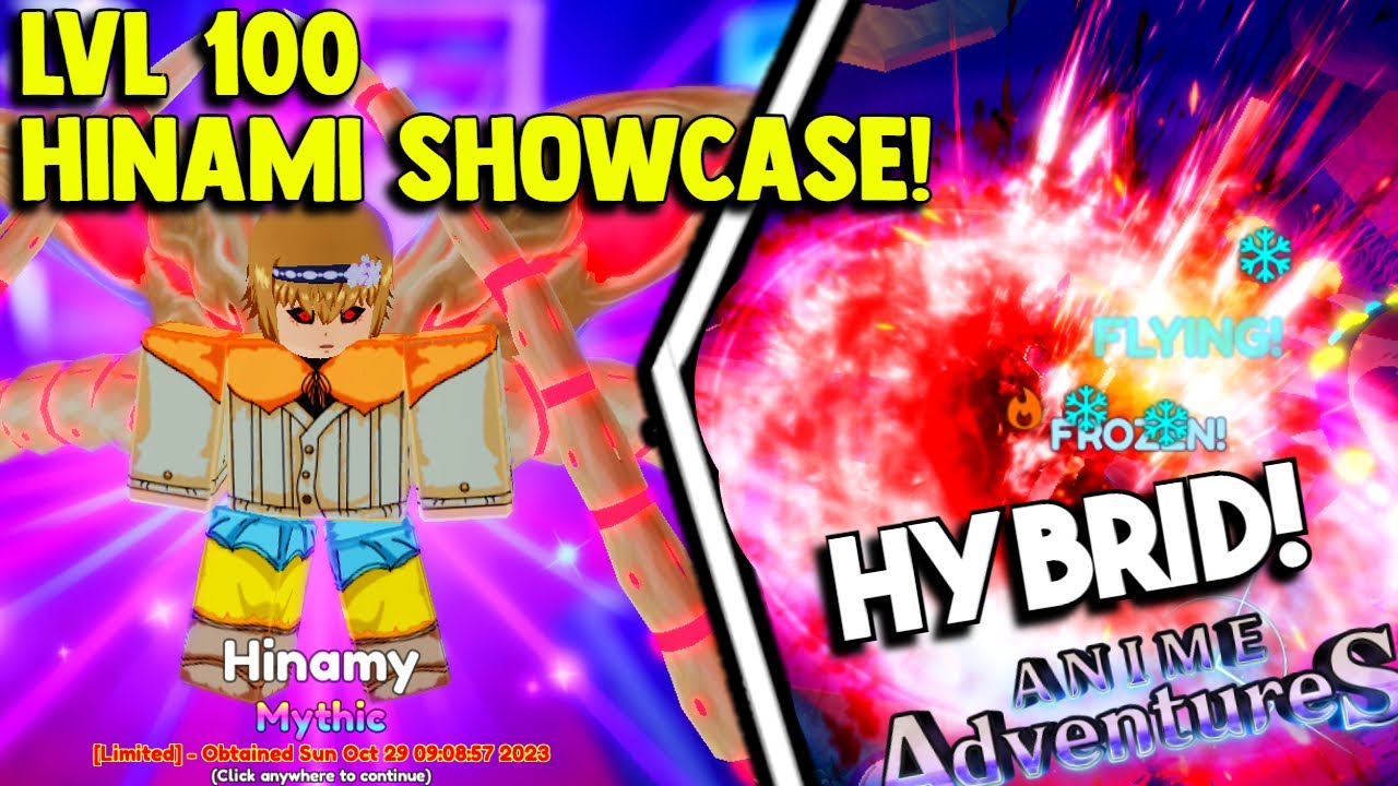 LVL 100 HINAMY SHOWCASE IN ANIME ADVENTURES! - YouTube
