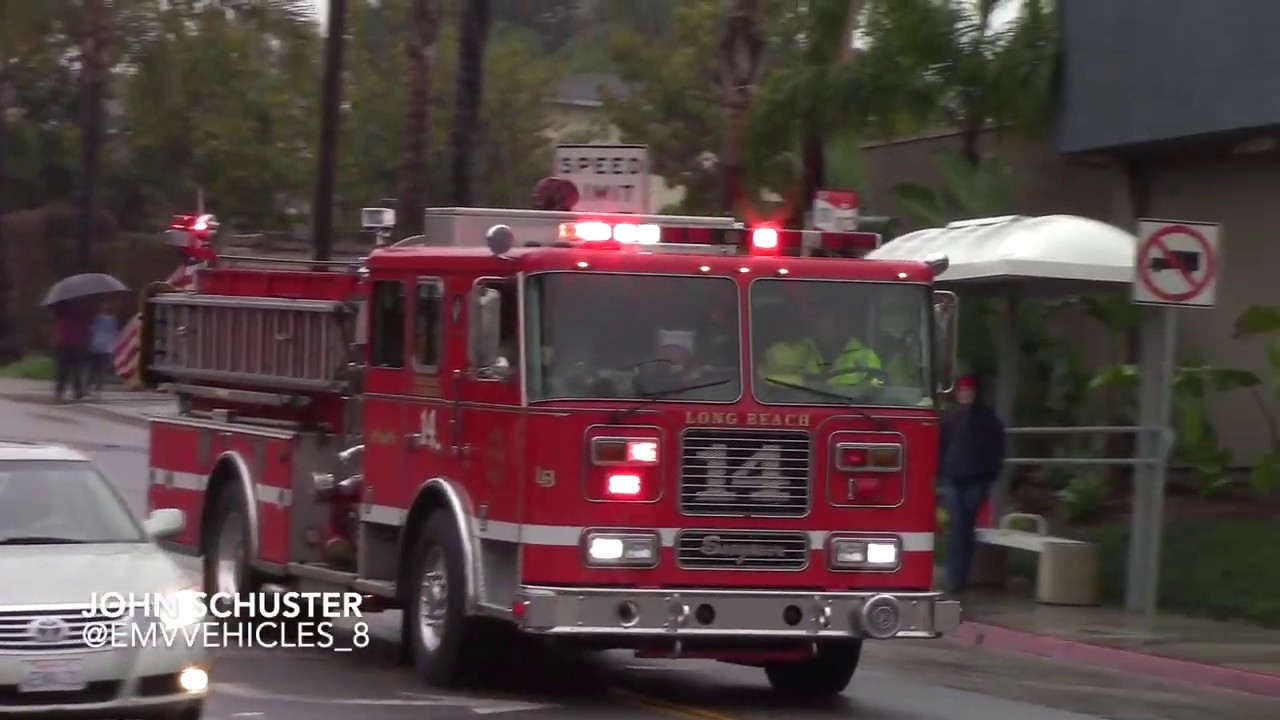 Long Beach Fire Engine 14 Responding (plus quickie of on scene footage ...