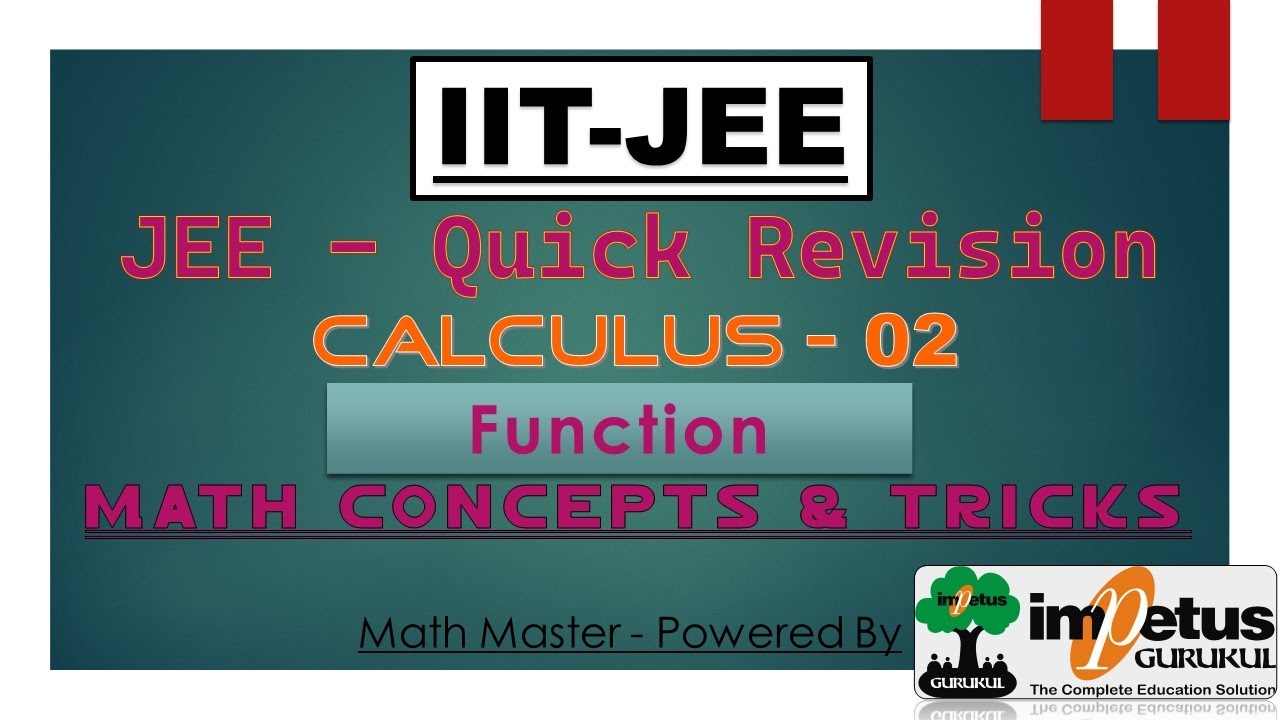 IIT - JEE Concept | Calculus - 02 - Function | JEE Math Concept & Trick ...