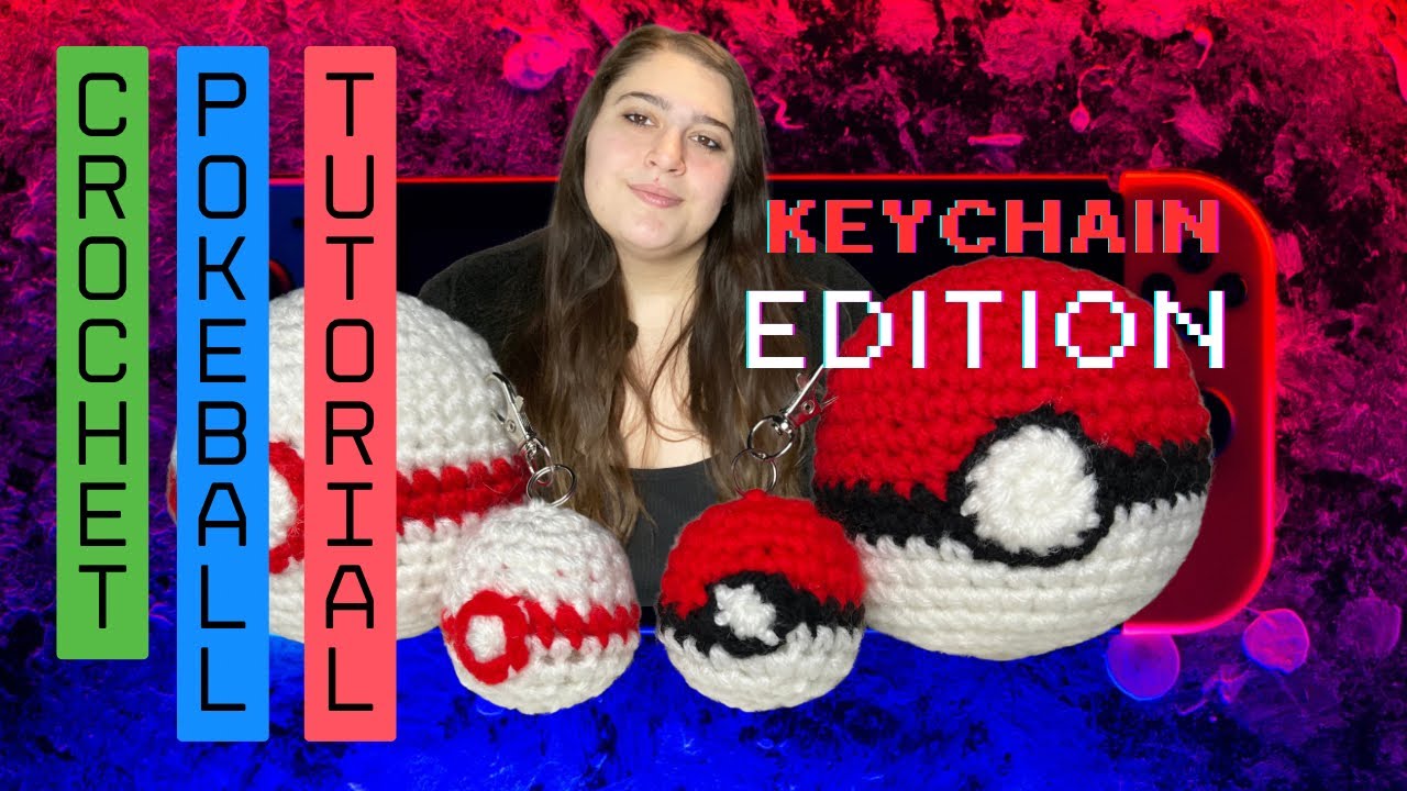 Crochet Pokeball Premier Ball Keychain Tutorial Easy and Fast - YouTube
