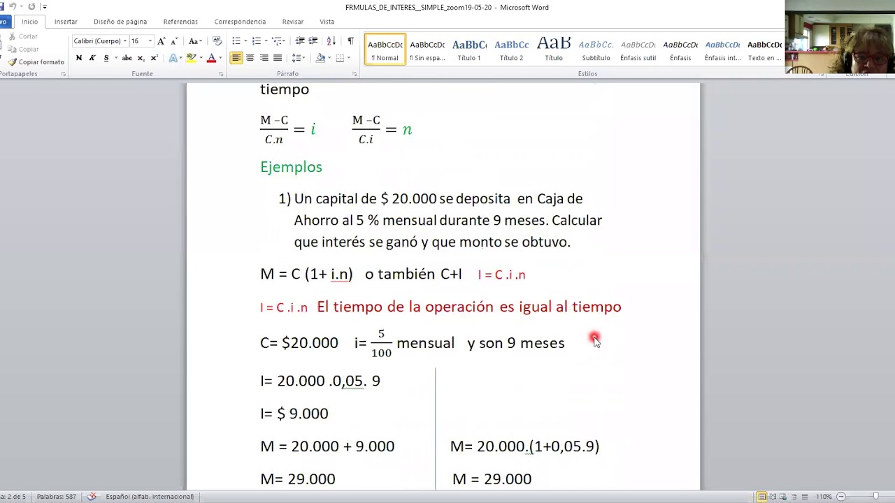 INTERÉS SIMPLE , MONTO. FÓRMULAS DERIVADAS. - YouTube