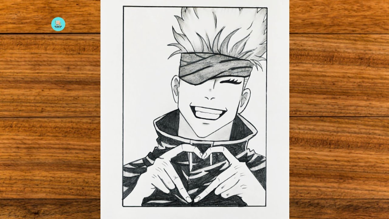 How to Draw Gojo Satoru Smiling | Easy Anime Drawing Tutorial for ...