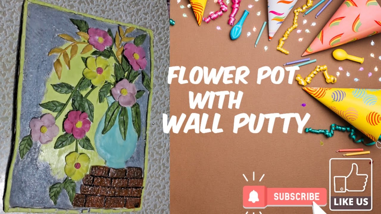 Today I made flower pot with wall putty || Clay art 💐 ️. - YouTube