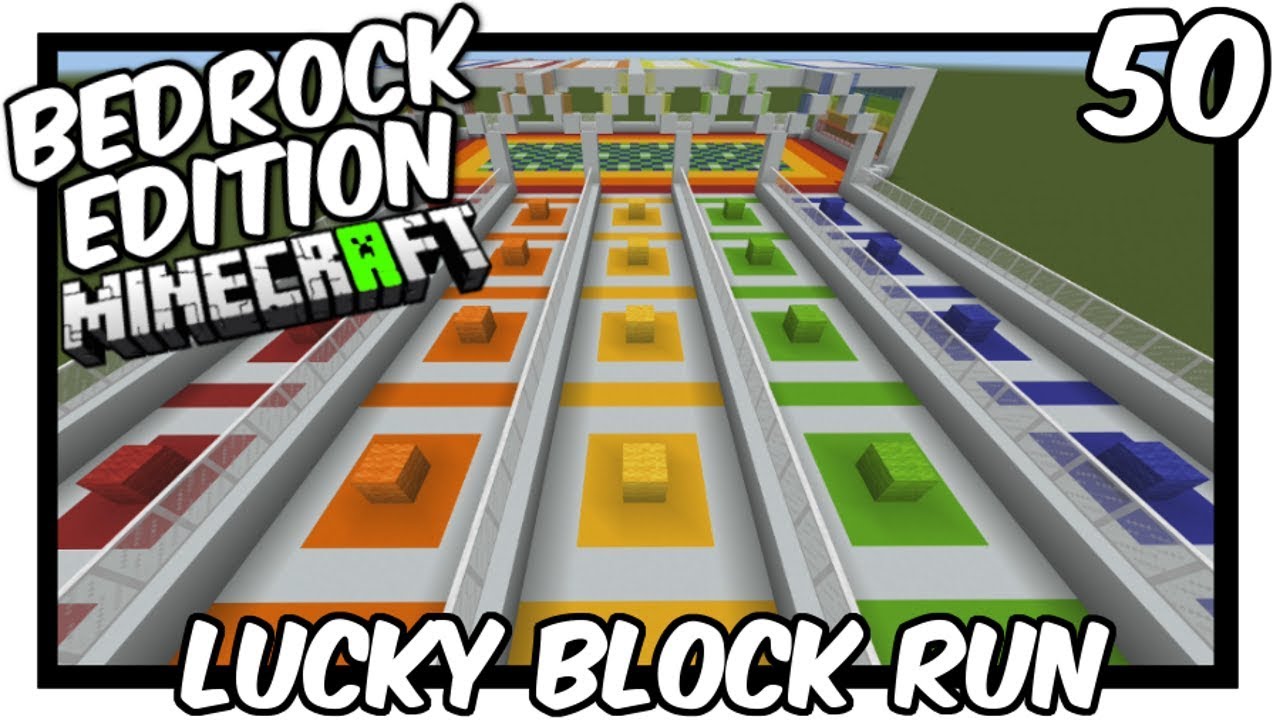How To Build A Lucky Block Run [No Commands] [Minecraft Bedrock Edition ...