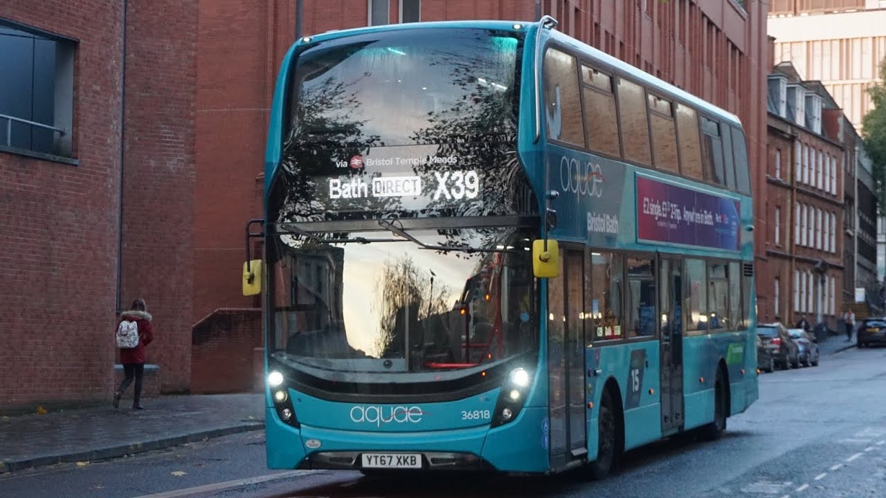 *Full Route* X39 To Bath | YT67 XKB | 36818 | Scania N250UD ADL ...