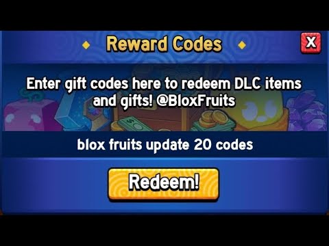 blox fruits x2 xp codes update 20 - YouTube
