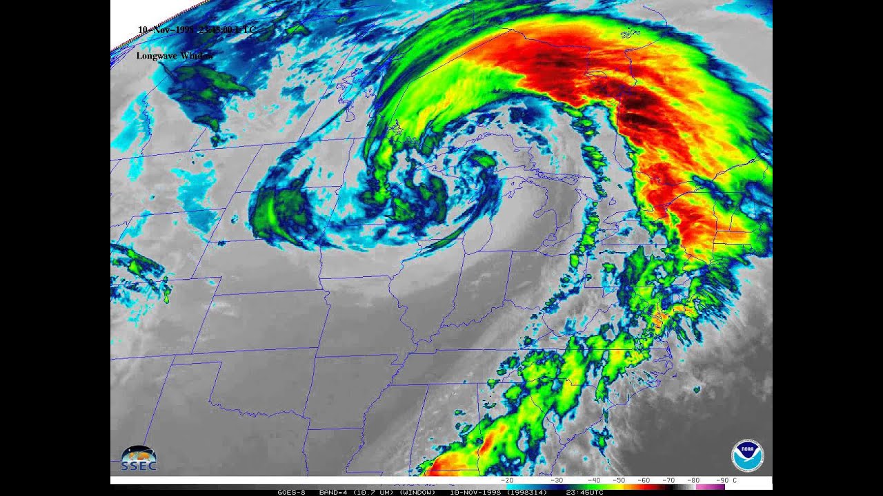 Strong Cyclone over the Upper Great Lakes, 9-11 Nov 1998 - YouTube