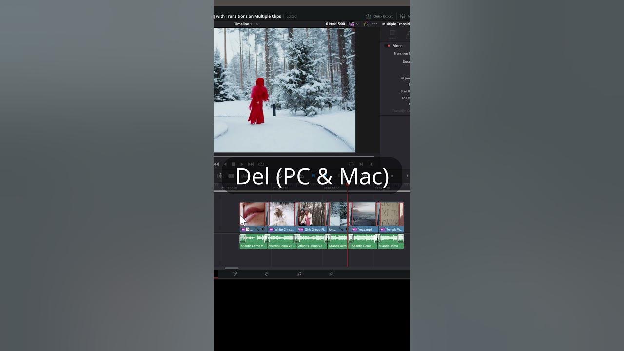How to Select and Delete Multiple Transitions at Once in Davinci Resolve #contentcreator - YouTube