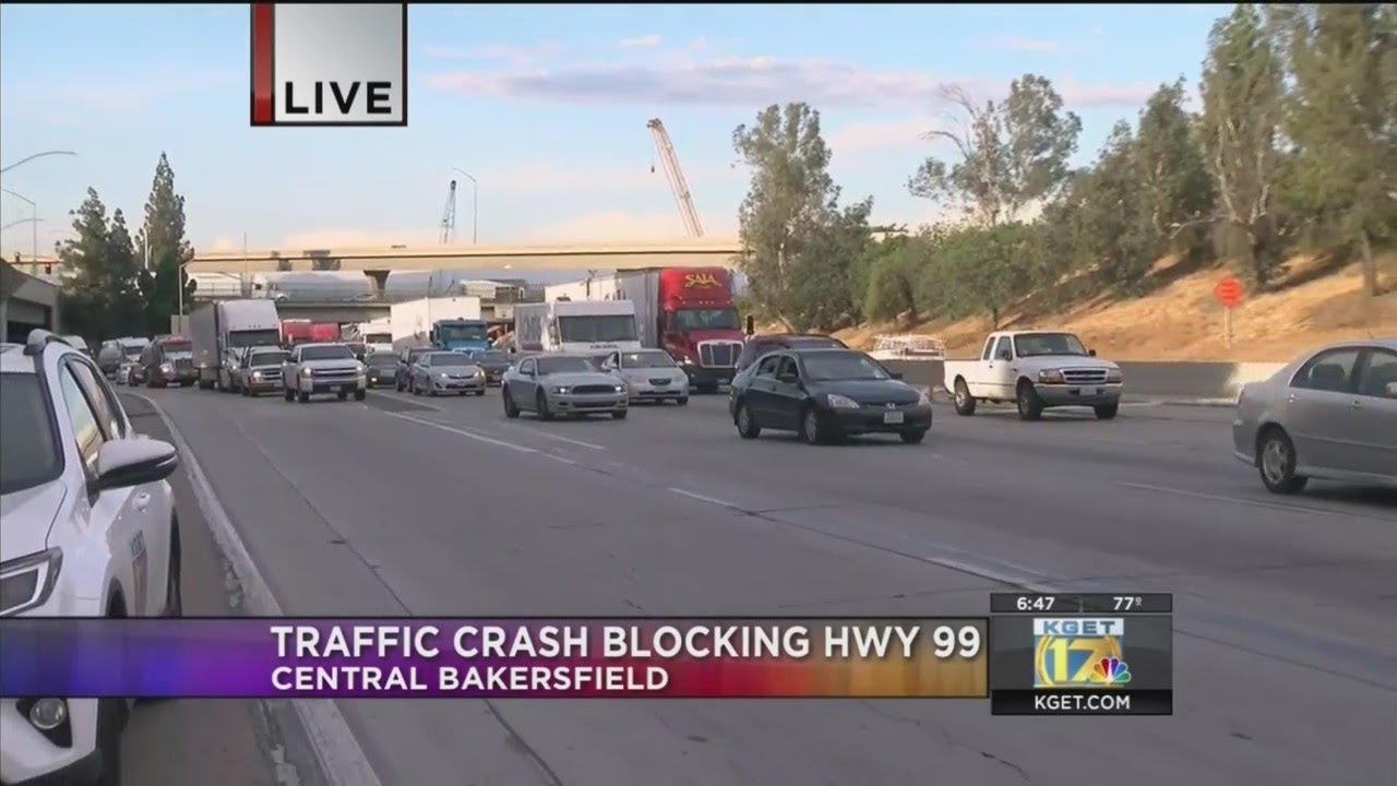 Vehicle crashes into semi truck on Hwy. 99 - YouTube
