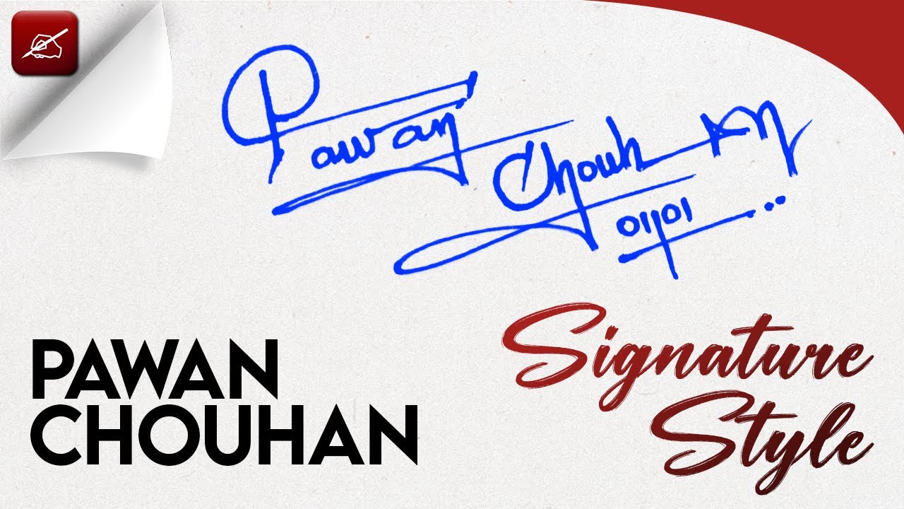 ️ Pawan Chouhan Name Signature Design - P Signature Style - How to ...