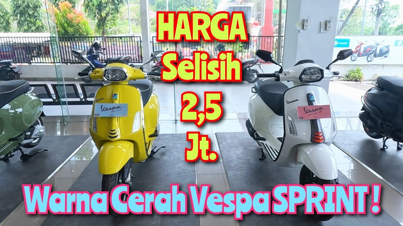 PERBANDINGAN VESPA SPRINT KUNING & SPRINT s PUTIH | vespa sprint terbaru 2024 - YouTube