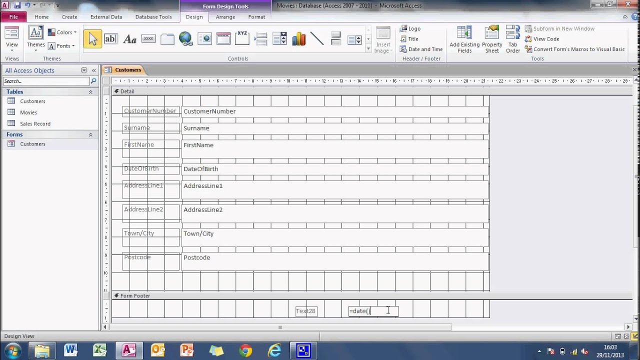 Access Form Date Field YouTube Access Form Date Field YouTube
