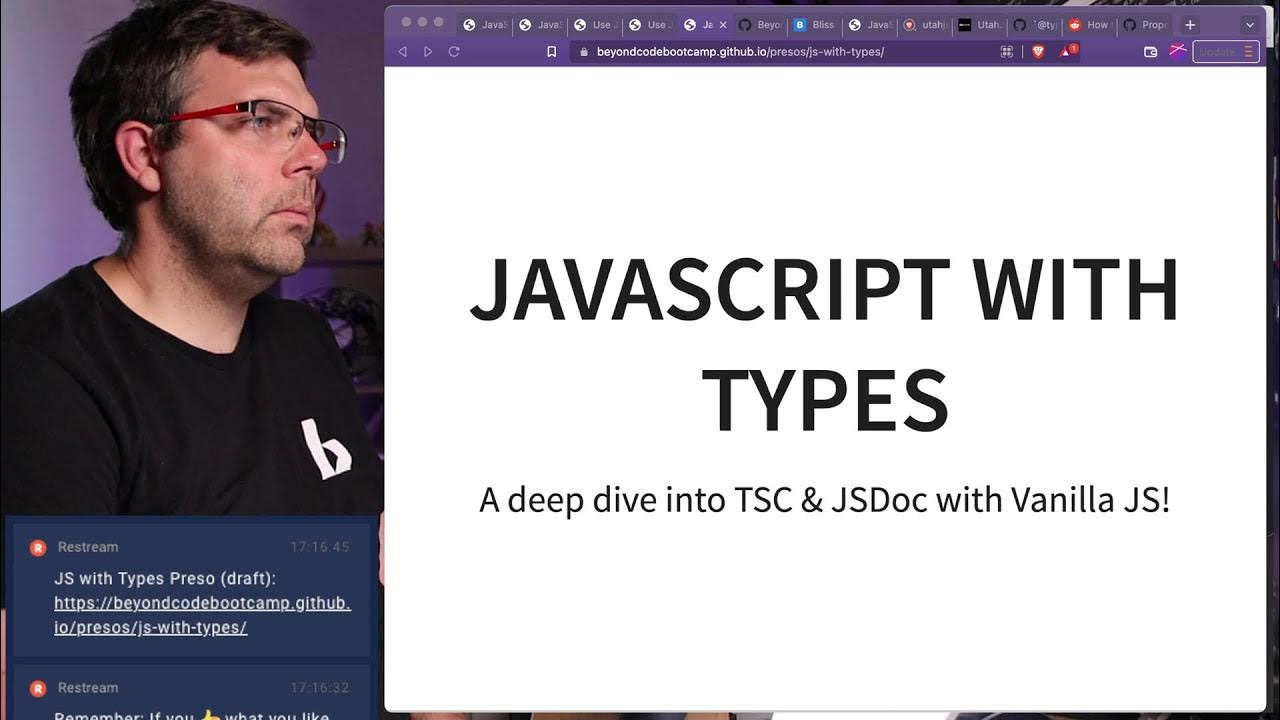 Code Study Hangout #3: JS with Types Prepping for my UtahJS Conf 2022 talk !node !vim ...