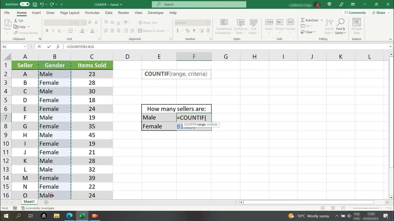 COUNTIF - Excel in less than TWO minutes - YouTube