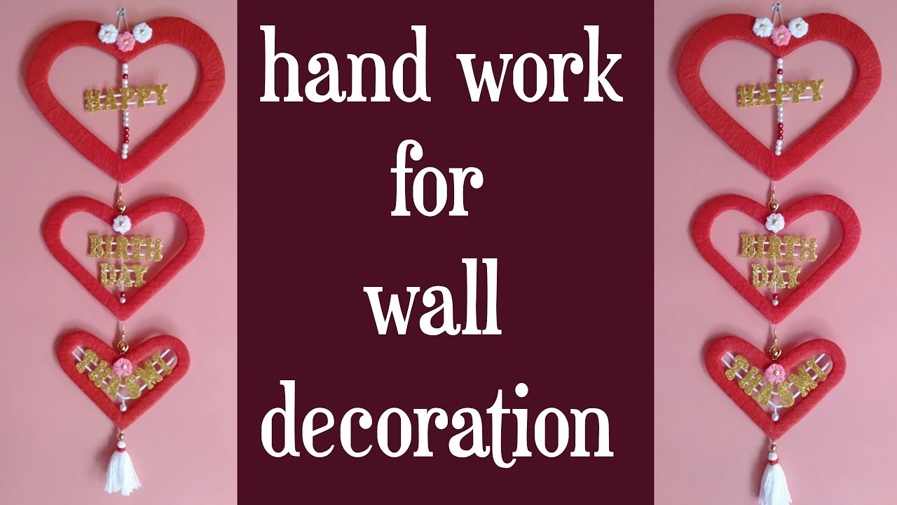 how to make hand work for wall decoration | birthday party | DIY - YouTube