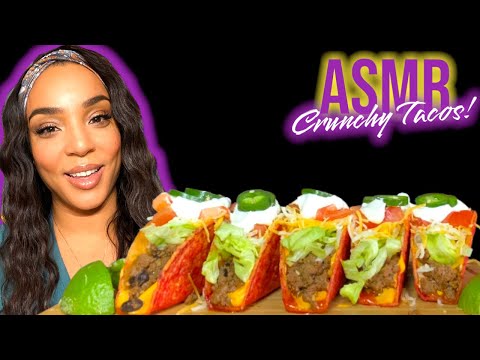 ASMR MUKBANG | Crunchy Nacho Cheese Tacos | No Talking | Nene’s Eats ASMR