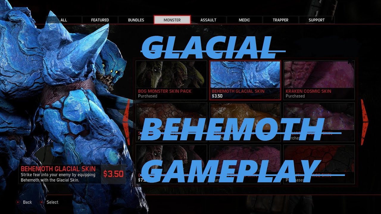 Evolve - Behemoth - Glacial Skin - gameplay - all 3 stages - YouTube