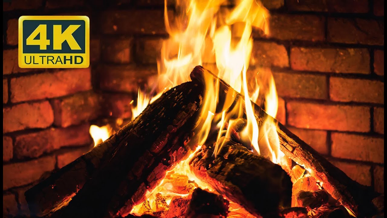 🔥 Fireplace 4K Ultra HD. 12 Hours Fireplace with Crackling Fire Sounds ...