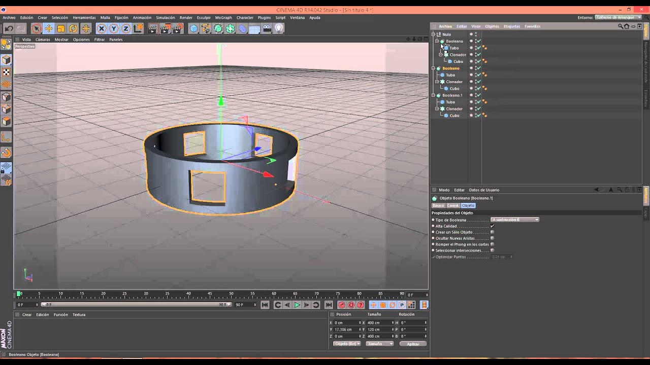 Cinema 4D alojar objetos en nulo - YouTube